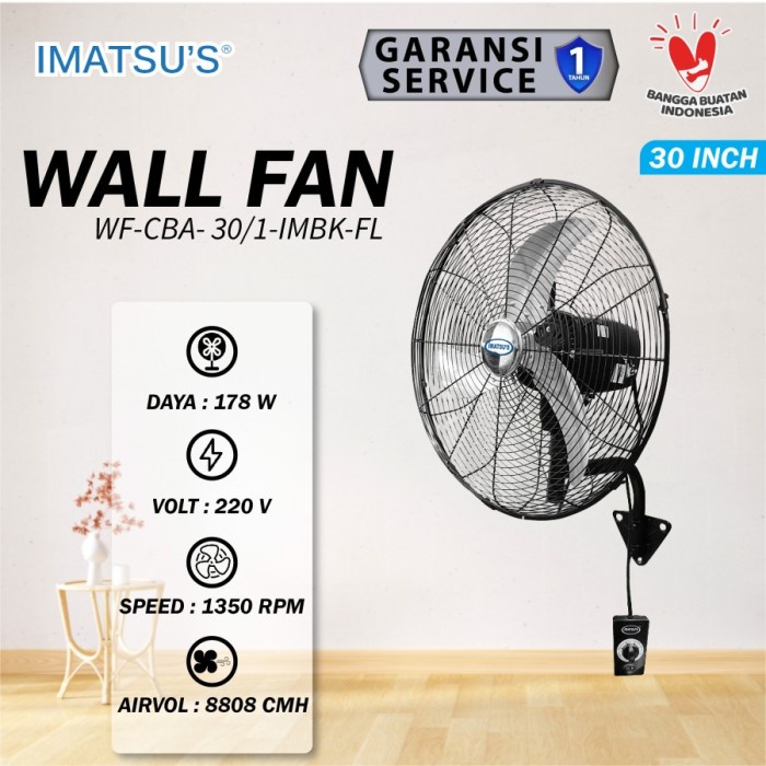 Jual Wall Fan Curved Blade 30 Inch WF-CBA-30/1-IMBK-FL Kipas Angin ...