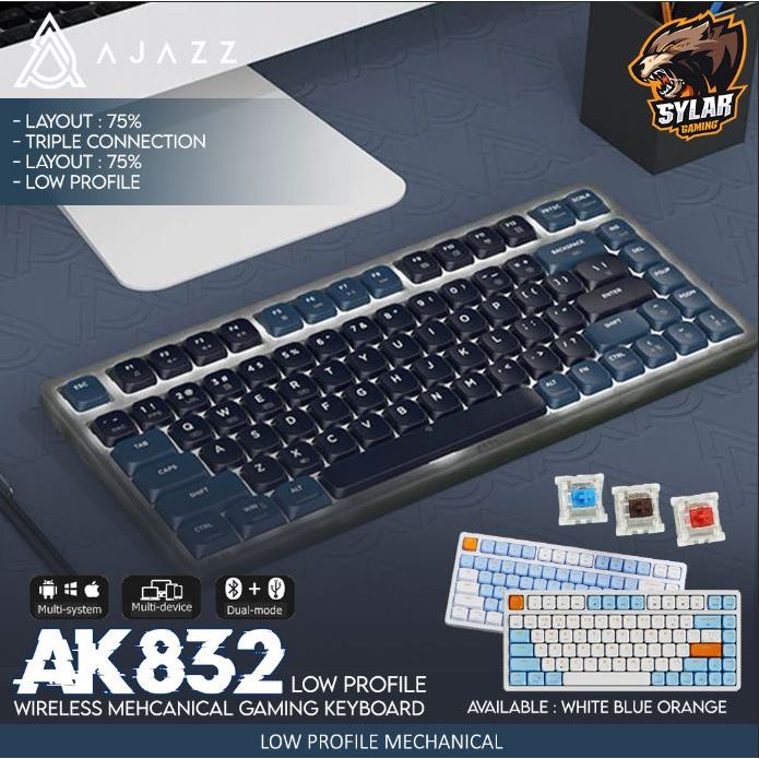 Jual Ajazz AK832 Low Profile Wireless Mehcanical Gaming Keyboard ...