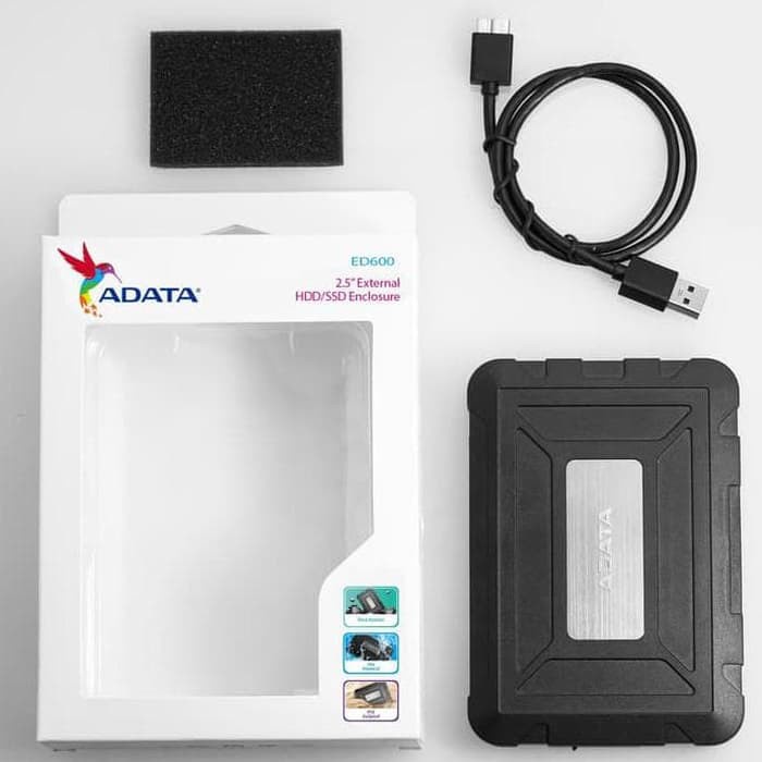 Jual ADATA ED600 Enclosure Eksternal Case HDD/SSD 2.5" Shock & Water ...