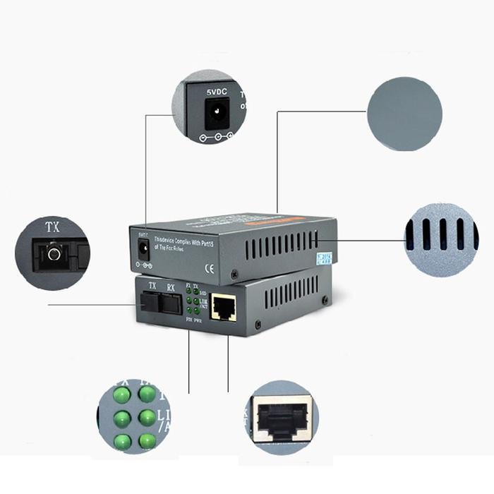Jual Project - 1 Pair 100 Mbps Fiber Optik Media Converter Optic RJ45 ...