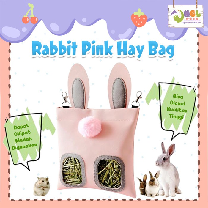 Jual PREMIUM ONEL RABBIT PINK HAY BAG / Tempat rumput hay kelinci ...