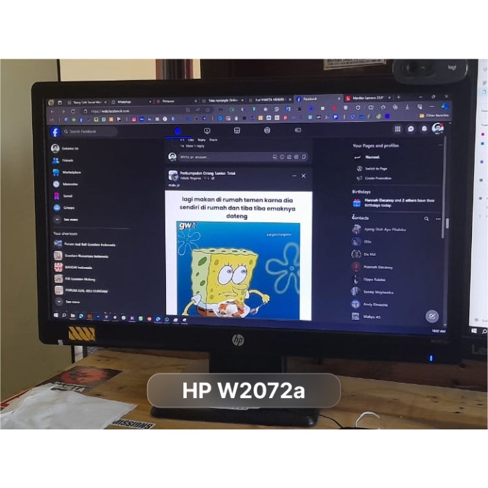 Jual Monitor HP W2072a - Bekas * | Shopee Indonesia