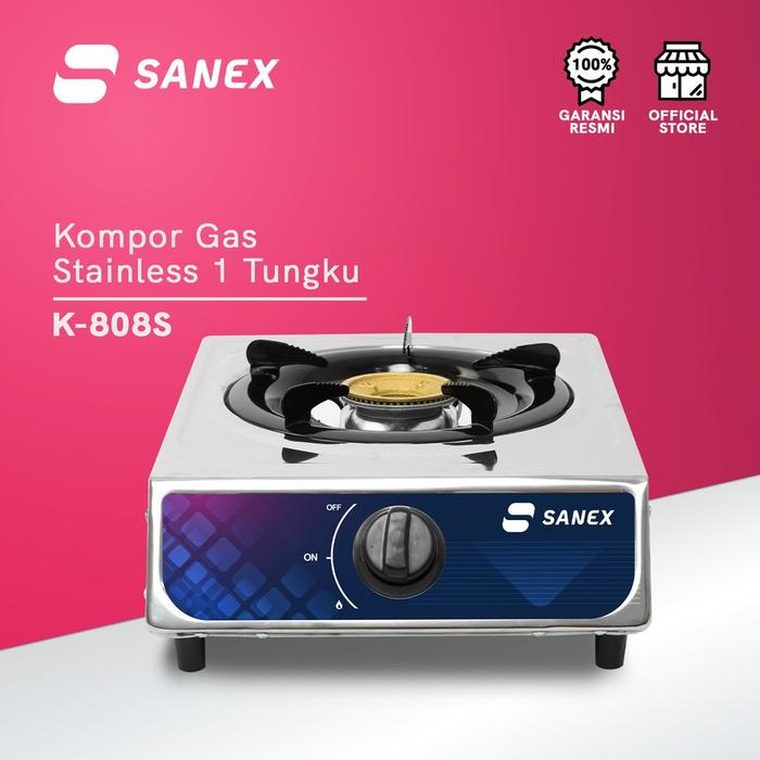 Jual Kompor Gas Sanex Stainless Steel 1 Tungku K-808 S Burner Kuningan ...