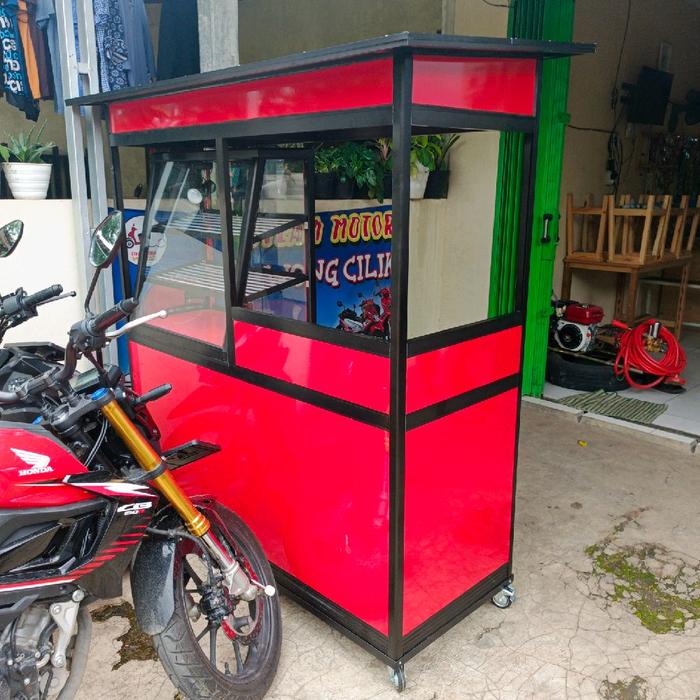 Jual GEROBAK FRIED CHICKEN ALUMINIUM + ETALASE 2 RAK | Shopee Indonesia