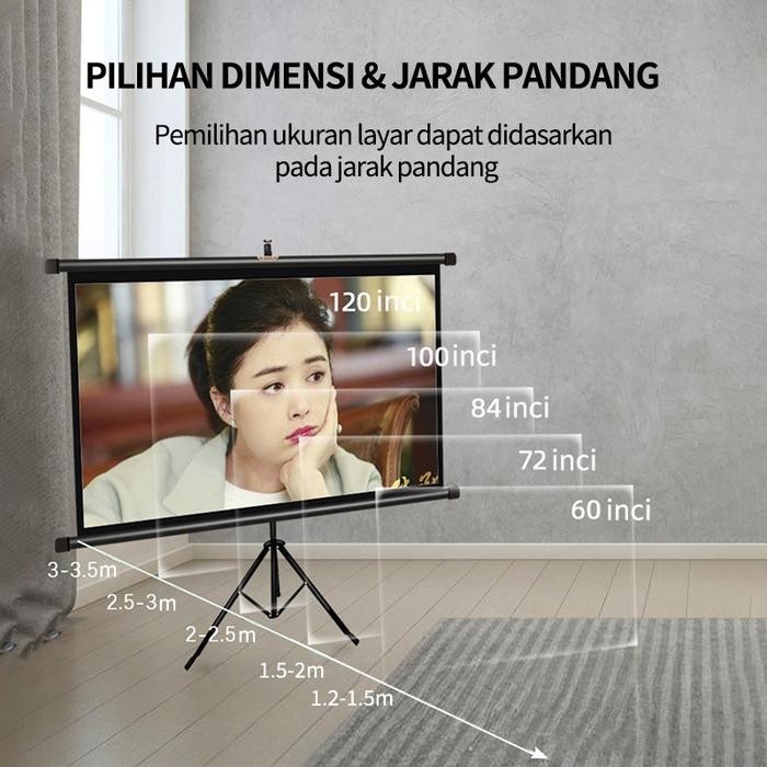 Jual Layar Proyektor Manual Gantung (Layar Proyektor 72") Layar ...