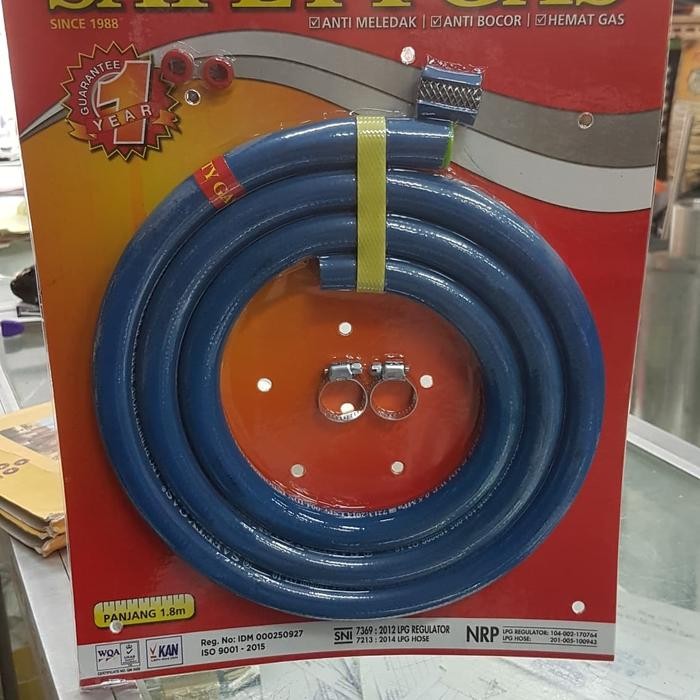 Jual Paket Selang Gas Biru Safety Gas 1.8M Tanpa Regulator (Ada Kawat ...