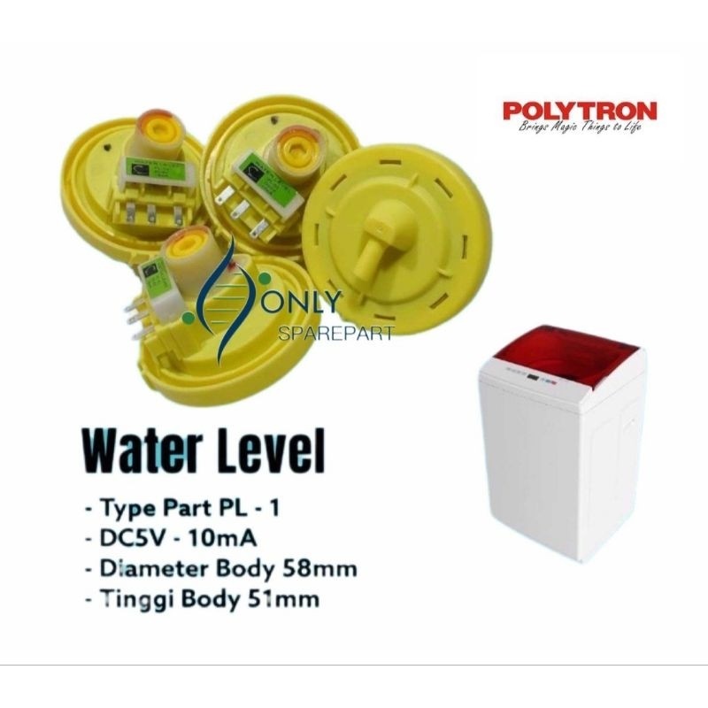Jual WATER LEVEL SENSOR MESIN CUCI POLYTRON ZERO MATIC 1 TABUNG | Shopee Indonesia