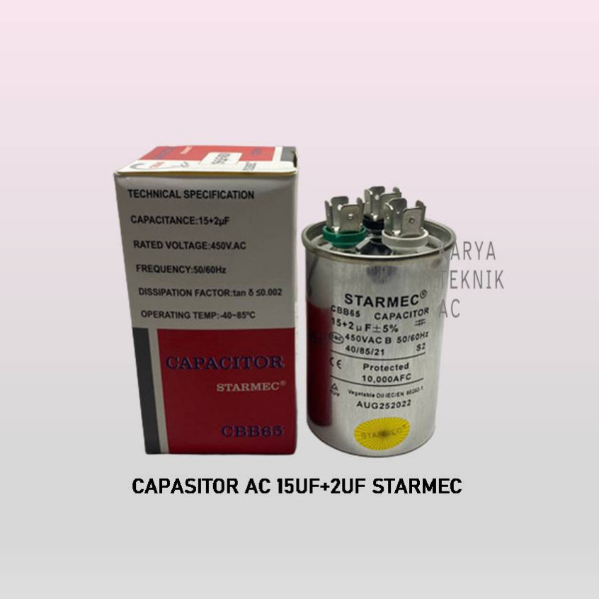 Jual CAPASITOR AC 15UF+2UF STARMEC / KAPASITOR AC 15UF+2UF | Shopee ...