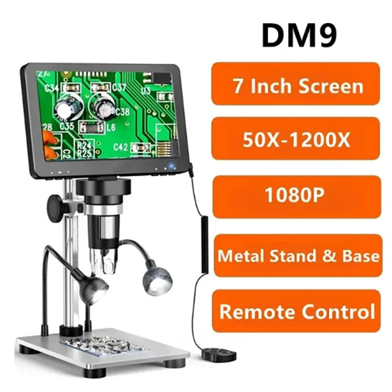 Jual 7 Inch 1080P LCD Digital Microscope 50X-1200X Soldering ...