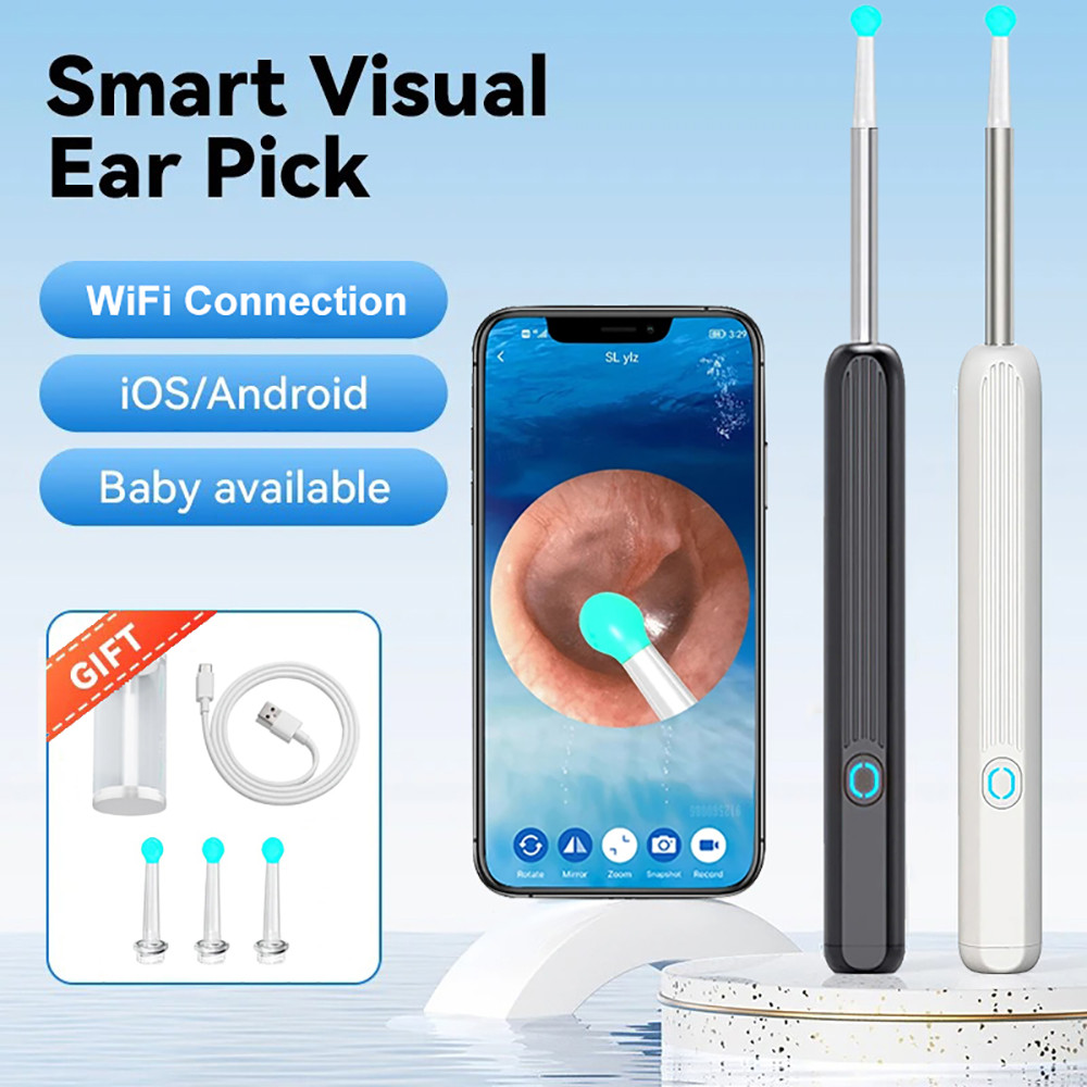 Jual Wireless Smart Visual Ear Cleaner 1080P Ear Stick Otoscope NE3 Ear ...