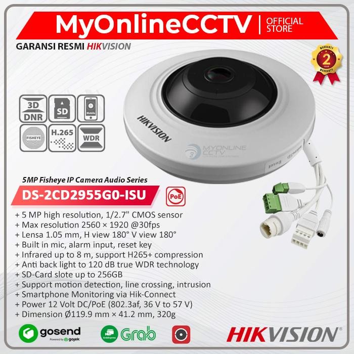 Jual Jepret- Ds-2Cd2955G0-Isu Hikvision 5Mp Fisheye Panoramic Ip Camera ...