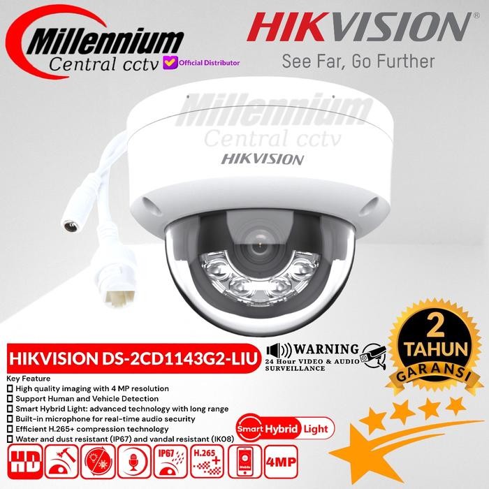 Jual Zooma- Hikvision Ip Camera 4Mp Ds-2Cd1143G0-I / Poe,H265,Wdr | Shopee Indonesia