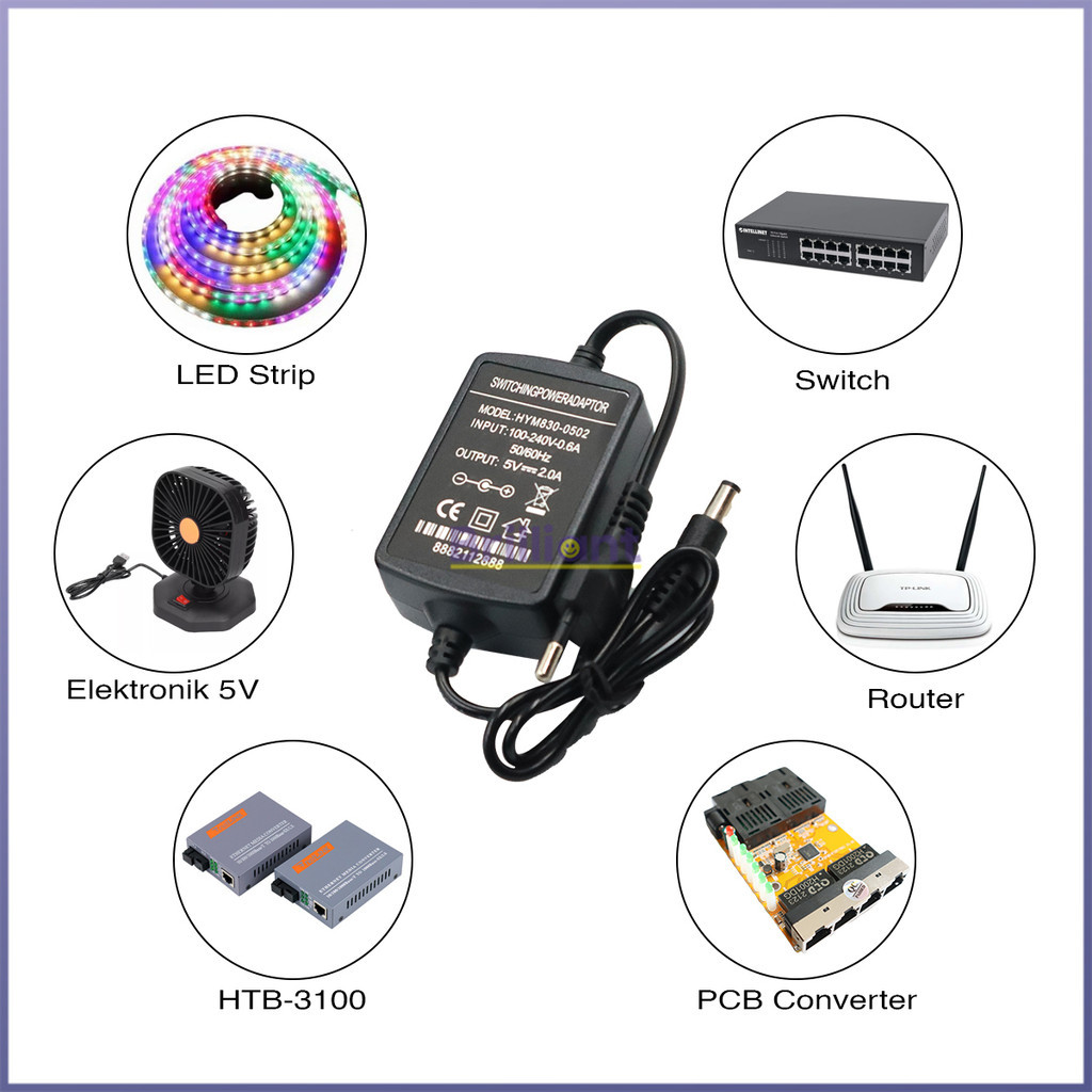 Jual NEW NETLINK HTB MEDIA CONVERTER CHARGER ADAPTER REPLACEMENT 5V 2A ...