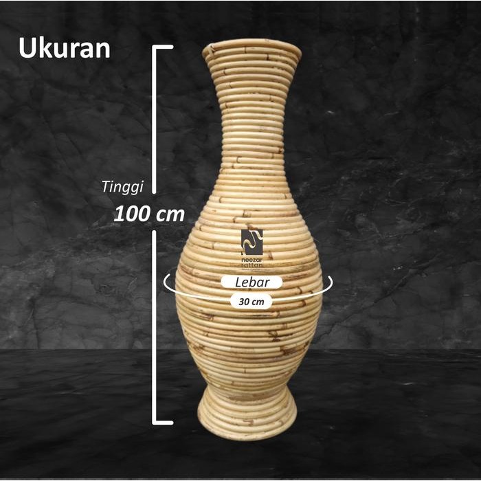 Jual Vas Pot Guci Tempat Bunga Dari Rotan Tinggi 100 Cm | Shopee Indonesia