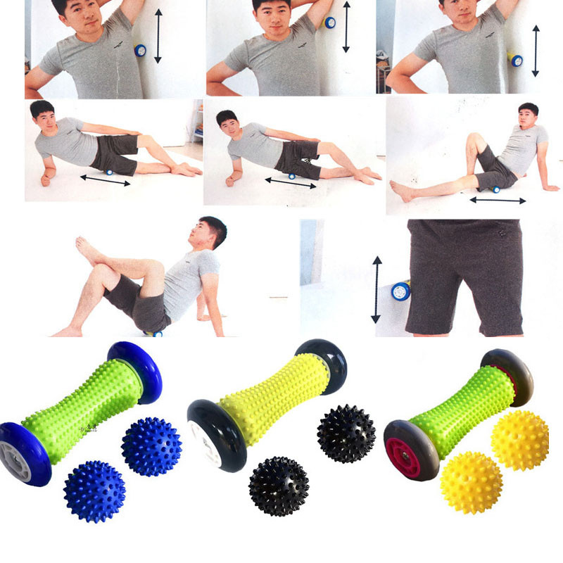 Jual 3pcs Spiky Hand Massage Ball Set Foot Back Roller Yoga Masage ...