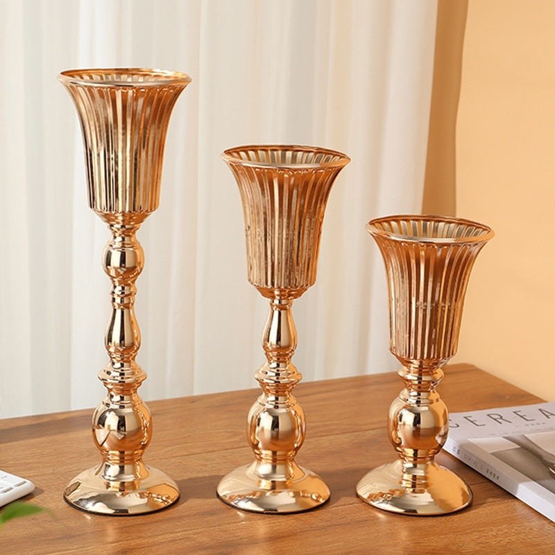 Jual Eveline Flower Vase Gold / STR / stainless Dekorasi Mewah Style ...