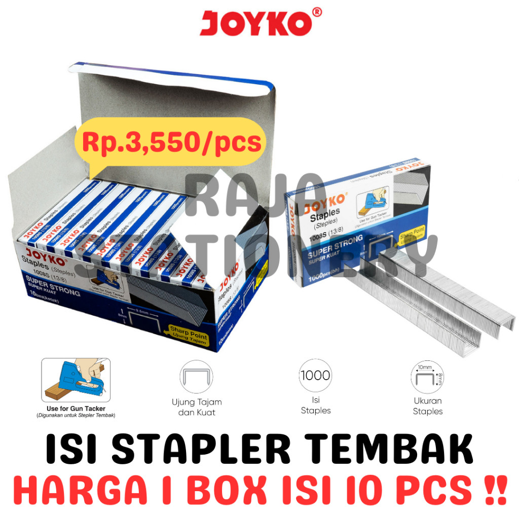 Jual STAPLES JOYKO 1008S GUN TACKER STAPLES GUN REFILL ISI STAPLES ...