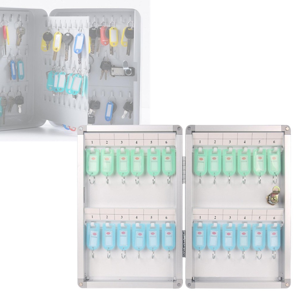 Jual 24 Position Key Storage Lock Box With Key Tag Labels Security Wall ...