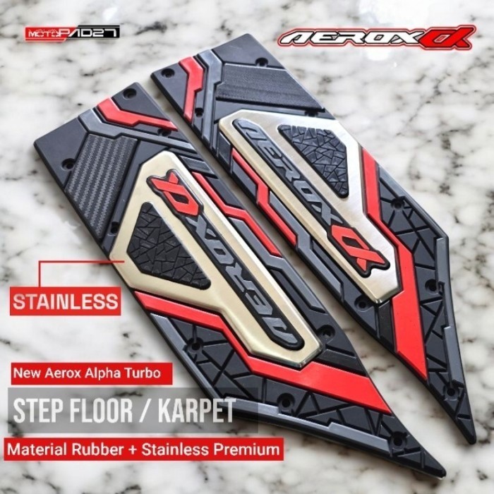 Jual Karpet Stainless Aerox Turbo Alpha Bahan Rubber Stainless Premium ...