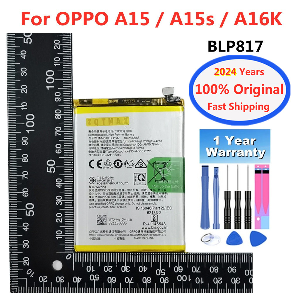 Jual 2024 Years 100% BLP817 Original Battery For OPPO A15 A15s A16K ...