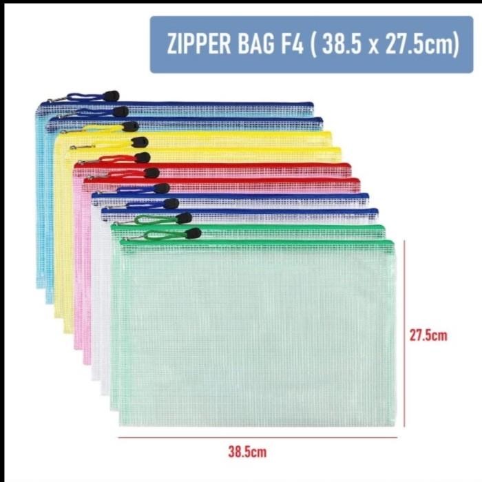Jual PREMIUM Zipper Bag / Map Documen dengan Resleting - Jaring ...