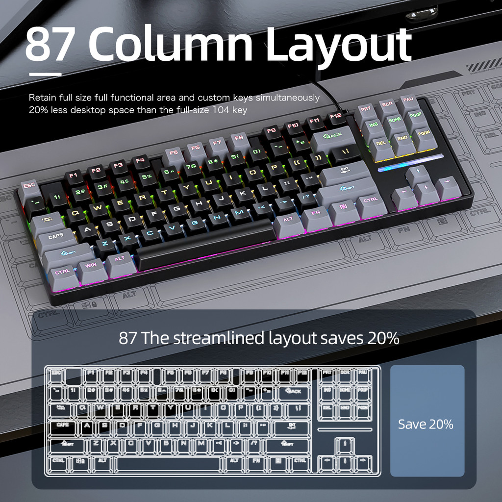 Jual Smailwolf Sk16 Mechanical Keyboard Wired Usb Gaming Laptop Desktop ...