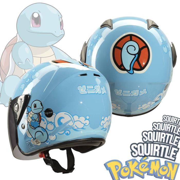 Jual Helm Anak Lucu Motif Squirtle untuk Usia 2 hingga 7 Tahun SNI Kaca ...