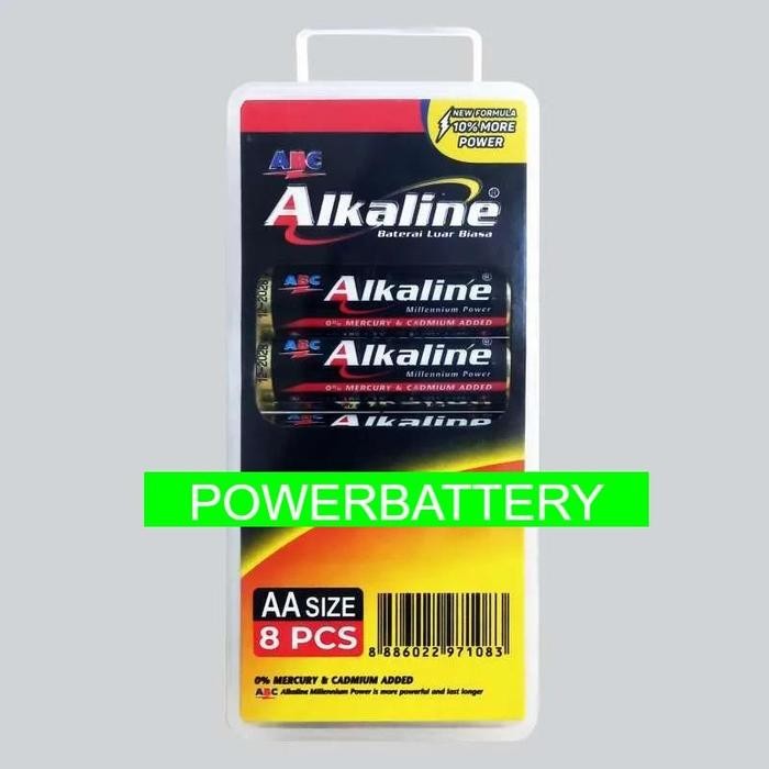 Jual Baterai Abc Alkaline Aa (A2) Isi 8 Pieces Lr6 8B 1.5V Free Case ...