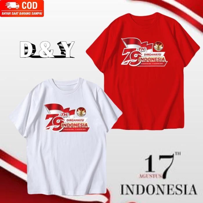 Jual Tshirt Kaos Distro Oblong KAOS KEMERDEKAAN RI 79 Terbaru 2024 Pria Wanita Dewasa Unisex ...