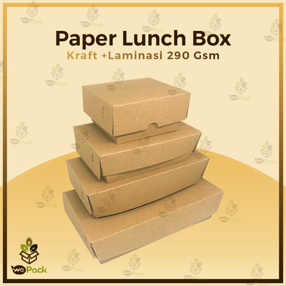 Jual Paper Lunch Box COKLAT Kraft Craft Full Laminasi Kotak Makan Takeaway | Shopee Indonesia