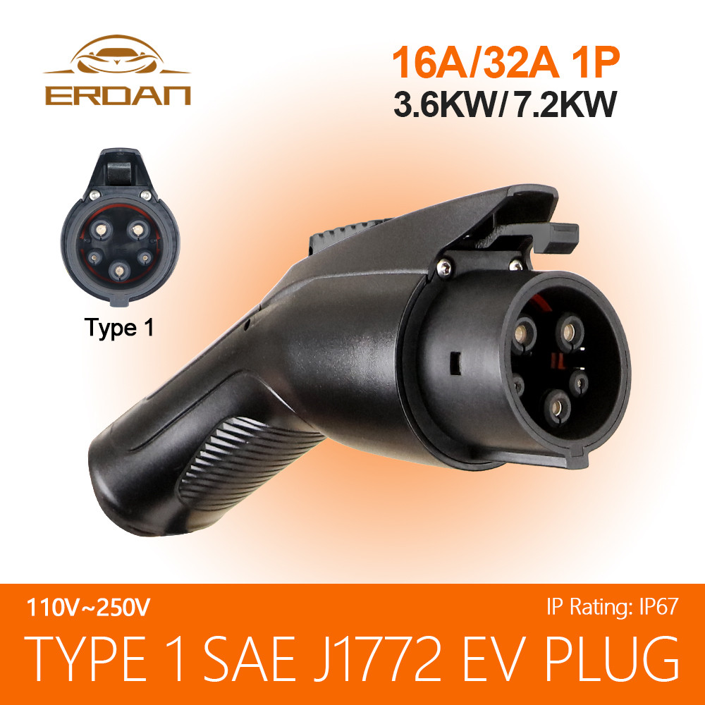Jual ERDAN EVSE Wallbox 16A EV Charger Plug SAE J1772 Connector Type 1 ...