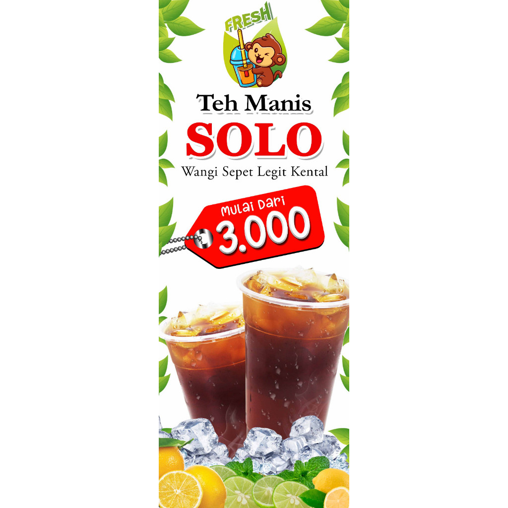 Jual Makmur_55 Spanduk Banner Teh Poci Standing Baner Cetak Spanduk ...