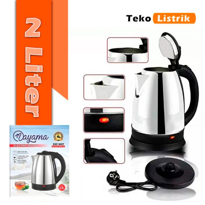 Jual Teko Listrik 2 Liter Stainless Steel - Termos Pemanas Air Kettle ...