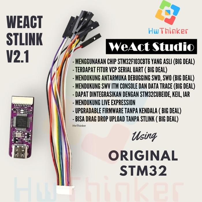 Jual PREMIUM WeAct ST-Link STLink V2.1 Debugger Programmer Modul USB UART for STM32 | Shopee ...