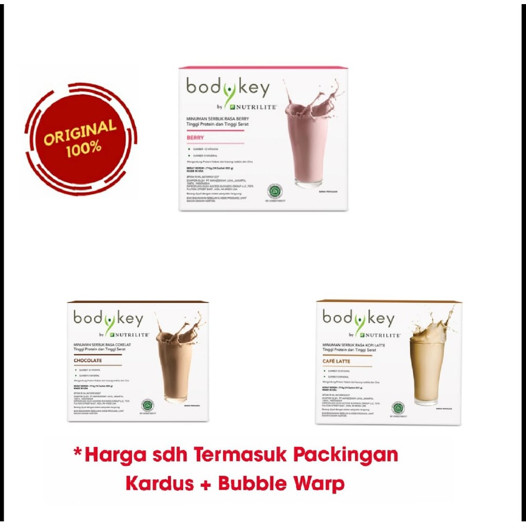 Jual Nutrilite Bodykey / Body Key Chocolate / Berry / Café Latte ...