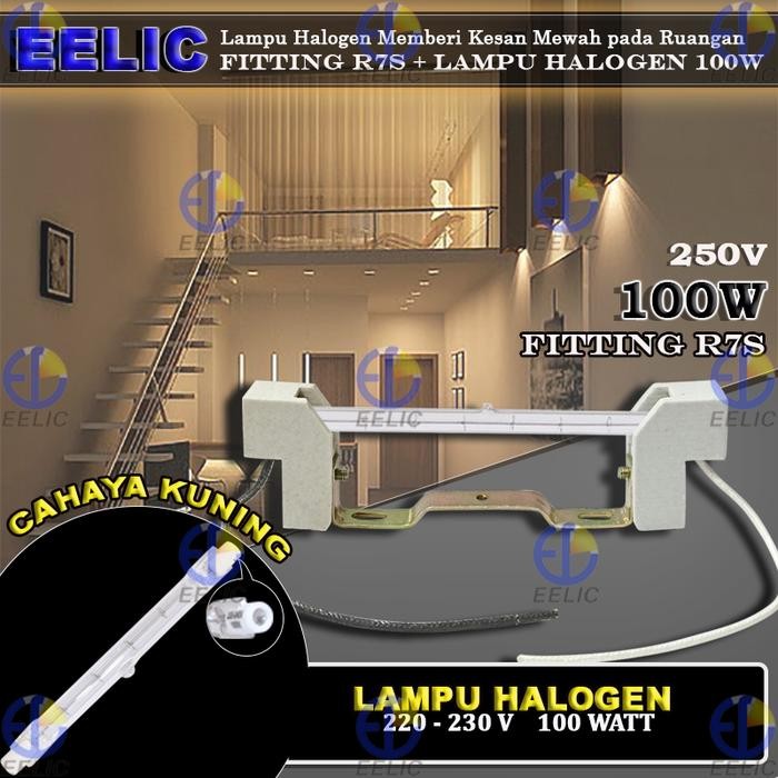 Jual Mzzz7 Fig-Halogen Mix Fitting R7S Dan Lampu Halogen 100W Dudukan ...