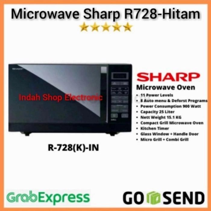 Jual Microwave Sharp R-728 (K)In/Sharp R-728 Grill 25Ltr Low Watt ...