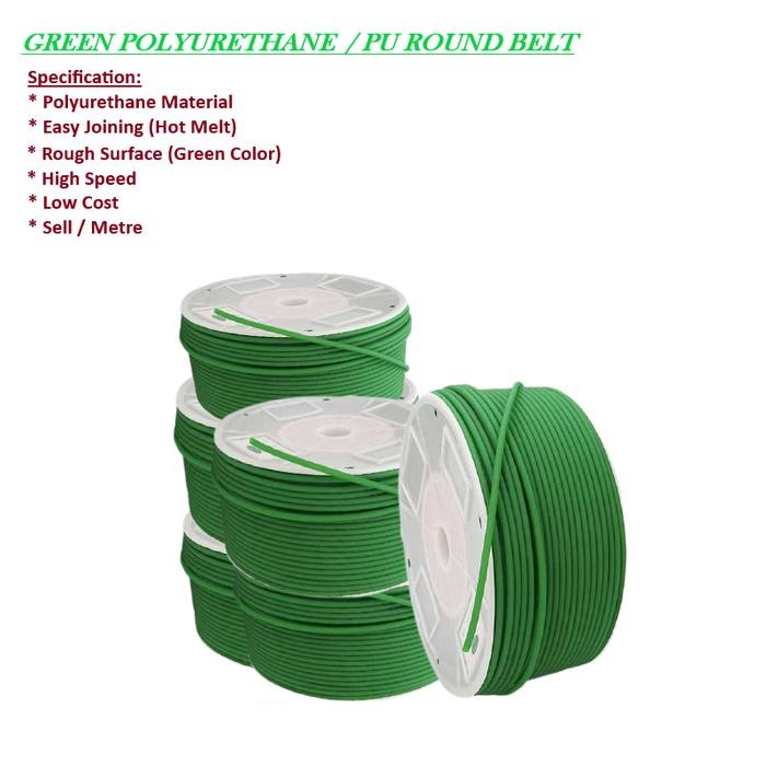 Jual Polyurethane Conveyor Belts Pu Round Belt / Pu Oring 4Mm Green ...