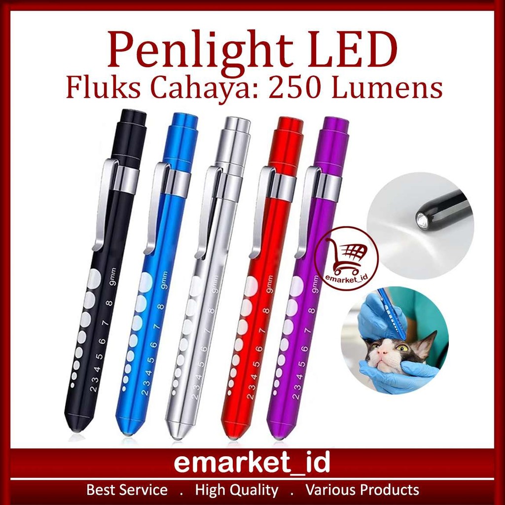 Jual EM Penlight LED Sinar Putih 250 Lumens E071x / Senter Dokter Medis ...
