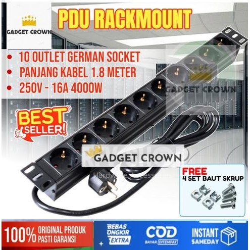 Jual Pdu Power Distribution Unit 8 / 10 Port Hole German Outlet 1,8 ...