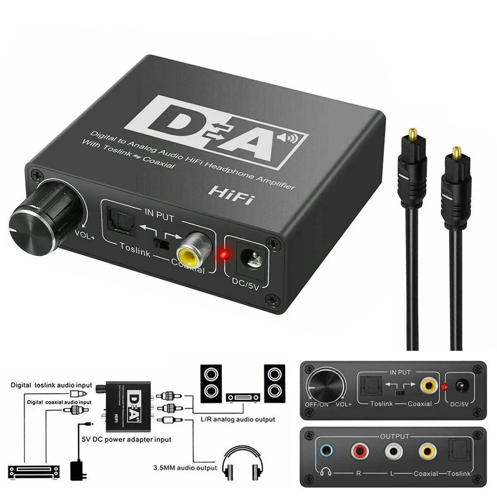 Jual 192KHz Hifi DAC 3.5mm Digital Optical Coax Coaxial Toslink to ...