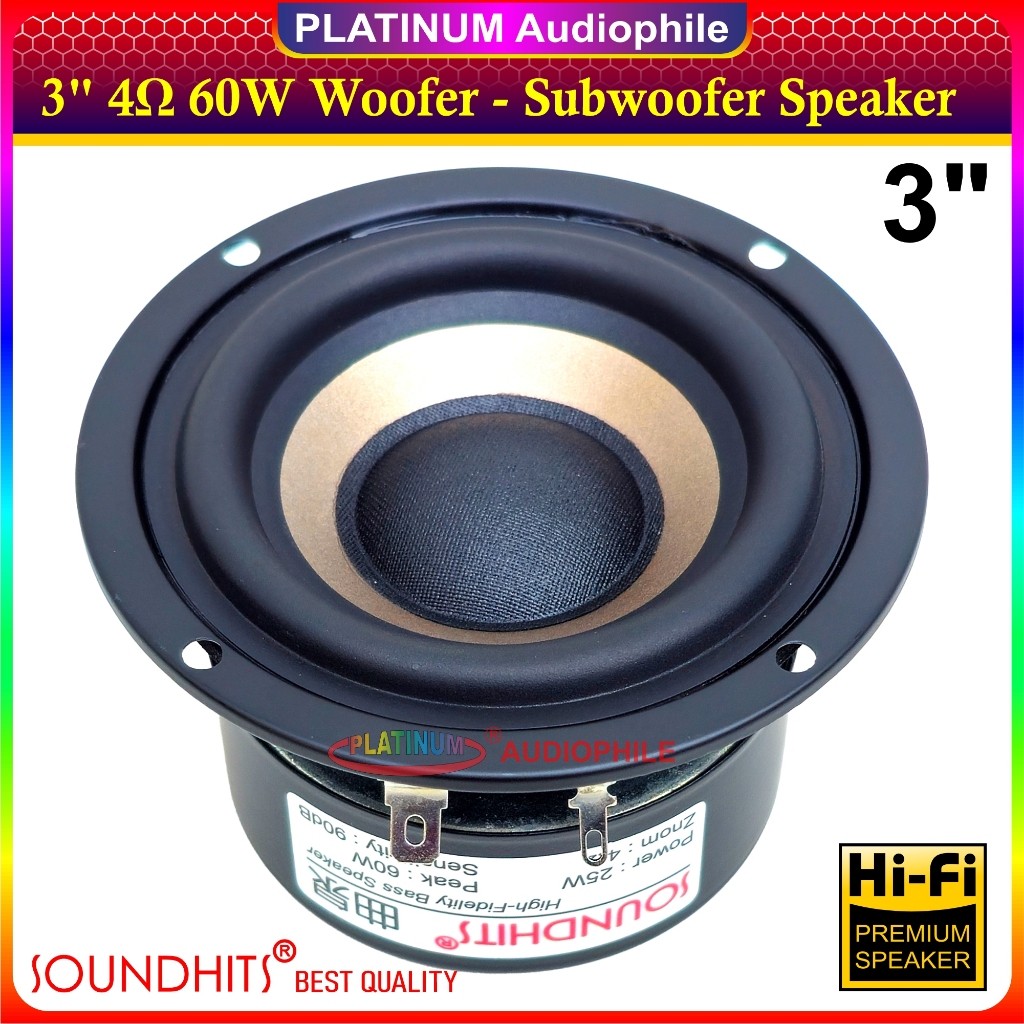 Jual Speaker 3 inch Woofer Subwoofer 4 ohm 25W-60W Hifi Soundhits SW ...