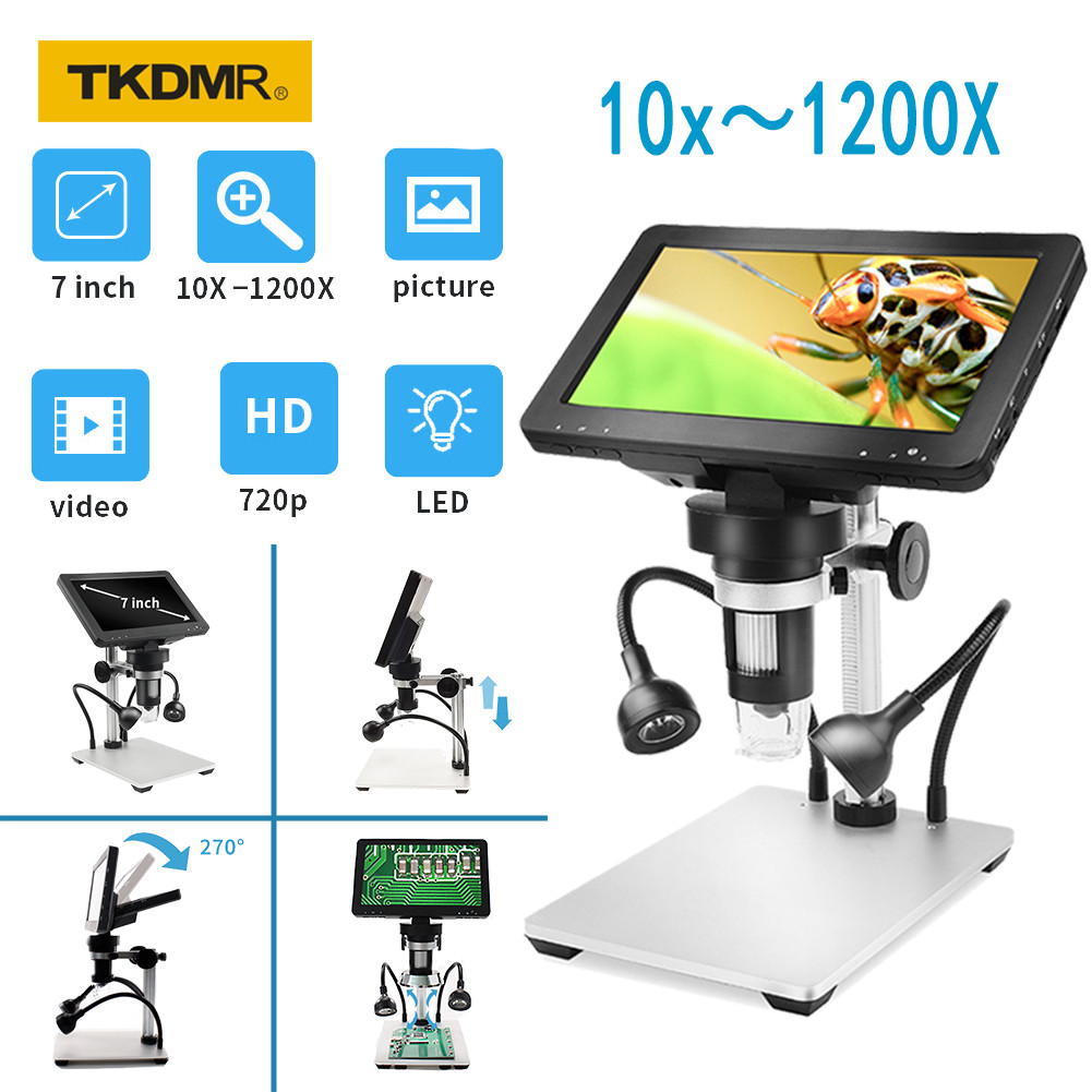 Jual TKDMR Mikroskop Elektronik Digital USB 8 Lampu LED 12MP 1080P ...