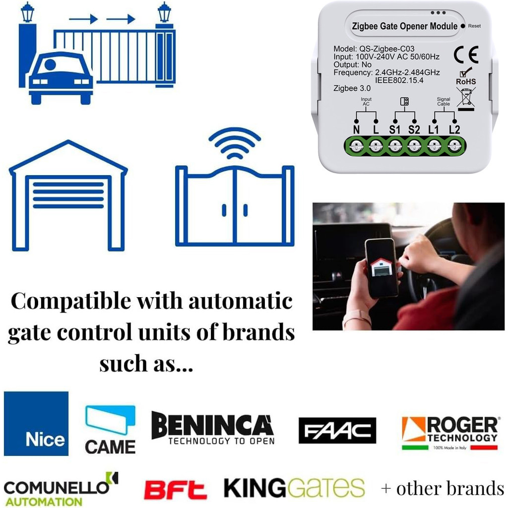 Jual Tuya Smart Gate Door Opener WiFi/Zigbee Gate Door Controller ...
