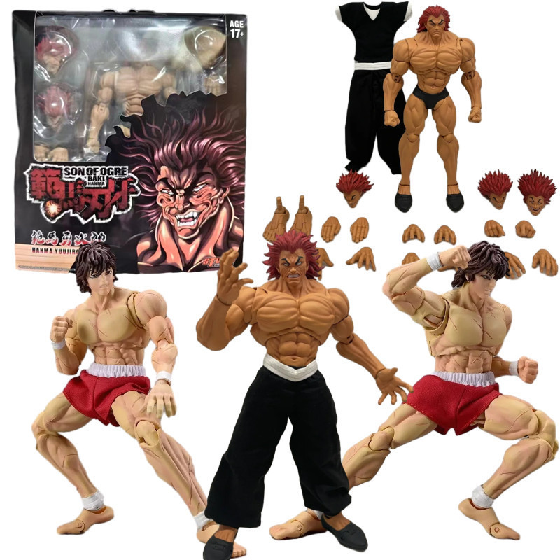 Jual Action Figure Baki Hanma & Yujiro Hanma ST 1/12 Anime Articulated ...