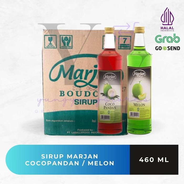 Jual 1 Dus isi 12 Botol Sirup Marjan Boudoin Cocopandan & Melon 460 ml ...
