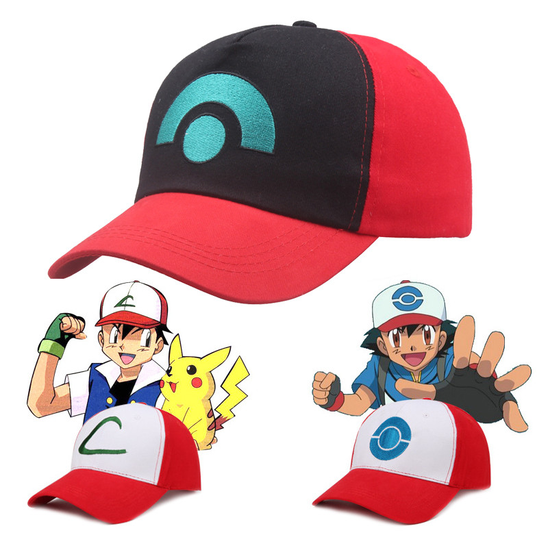 Jual Anime Cartoon Pokemon Hats Pocket Monster Figure Ash Ketchum ...