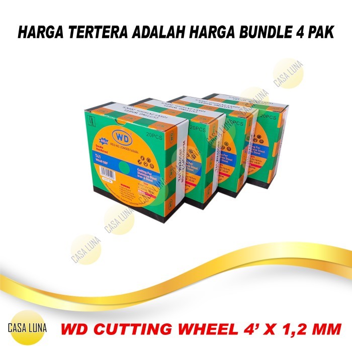 Jual WD Cutting Wheel / Batu Potong WD 4" x 1,2 mm BUNDLE 4 Pak ...