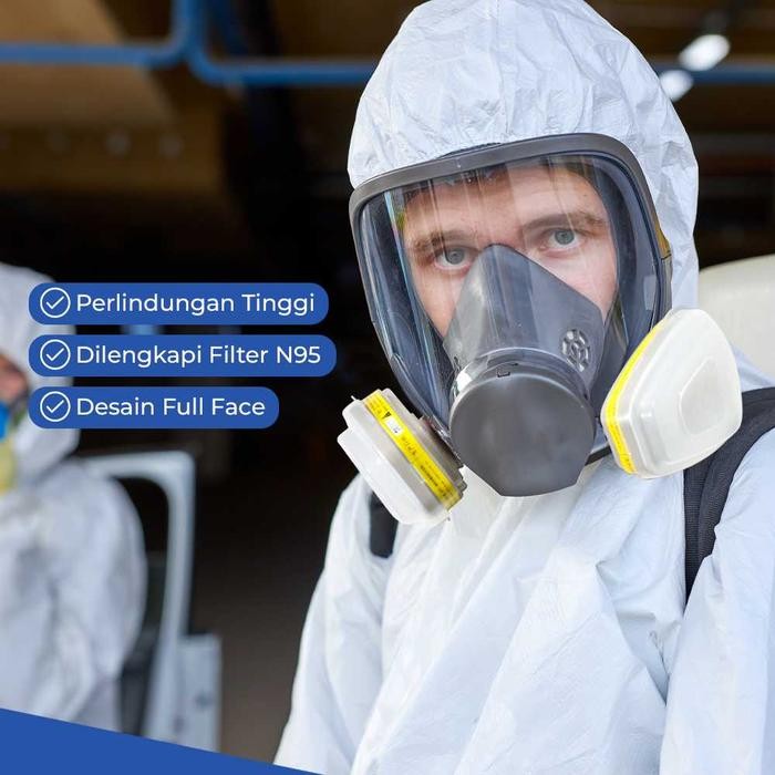 Jual Masker Gas Full Face Respirator Gas Mask Masker Cat Debu Safety ...