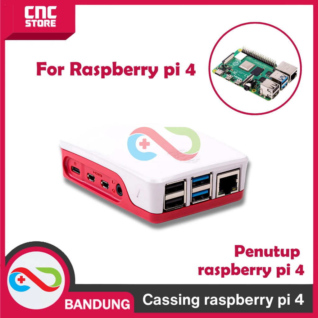 Jual Casing / Enclosure Raspberry Pi 4 Case Official bahan kokoh merah putih | Shopee Indonesia